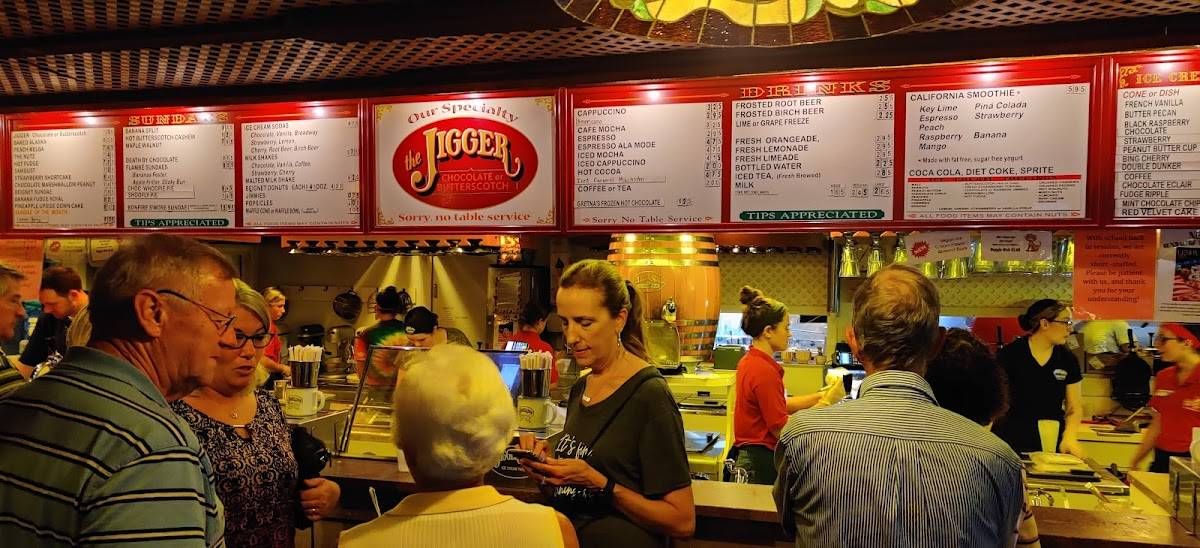 Menu at The Jigger Shop fast food, Mount Gretna