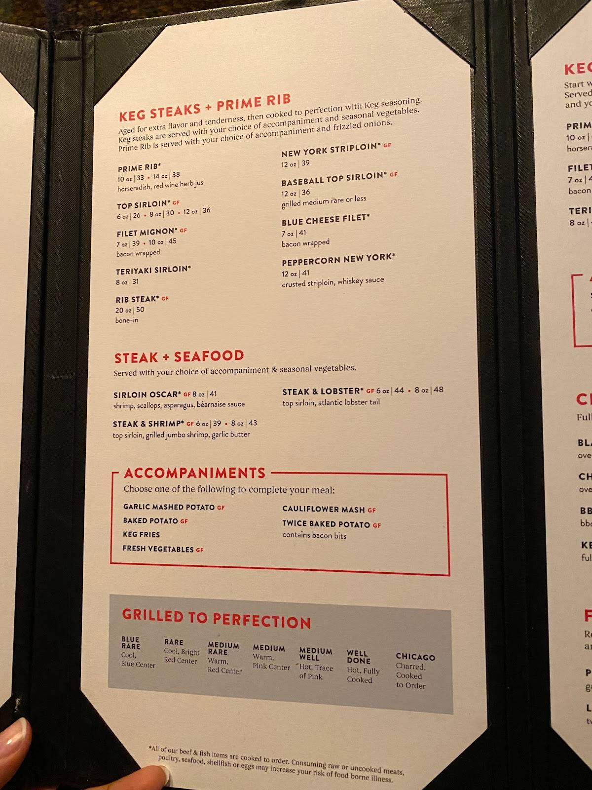 Menu at The Keg Steakhouse + Bar - Arlington, Arlington