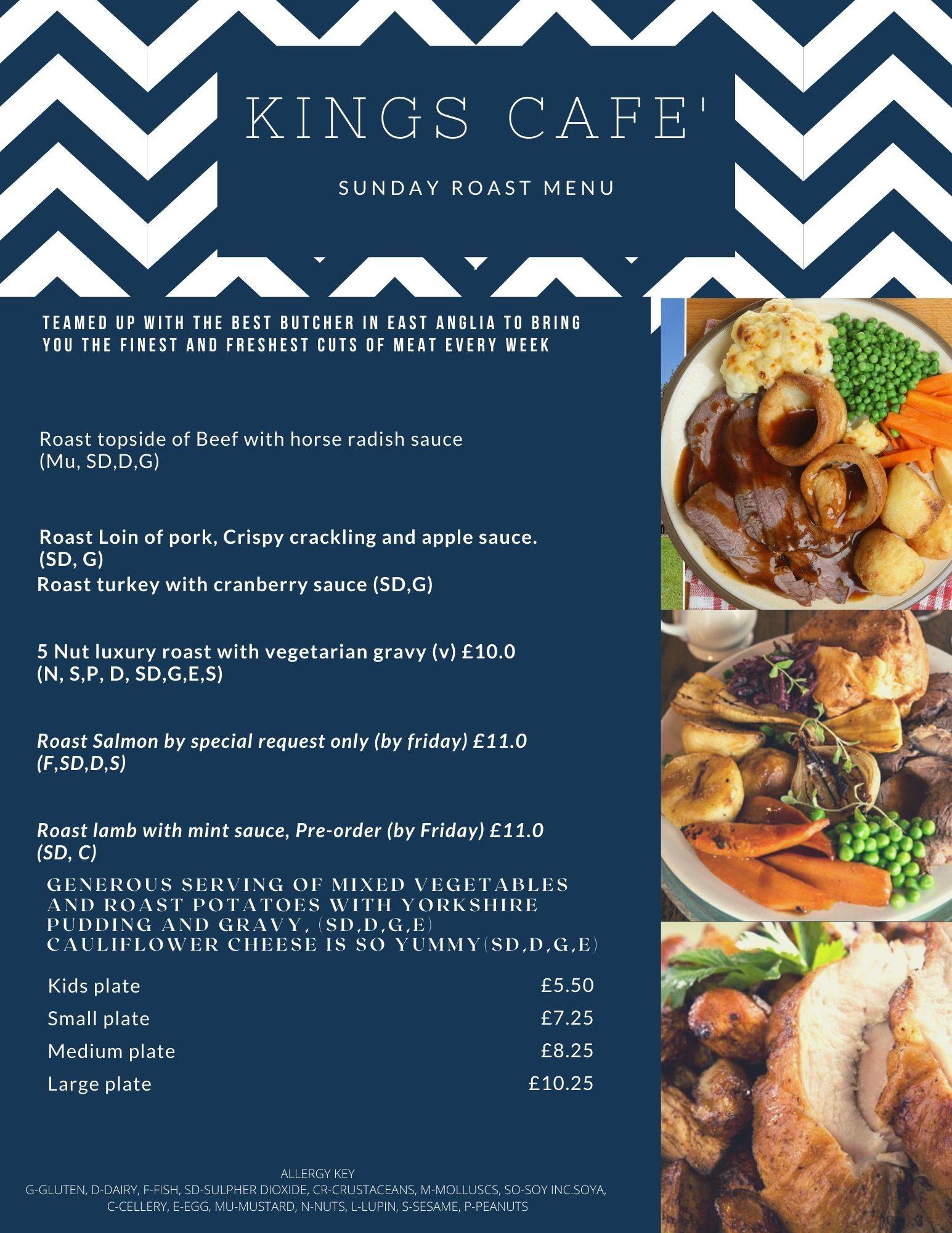 Menu at The King’s Cafe, Shipdham