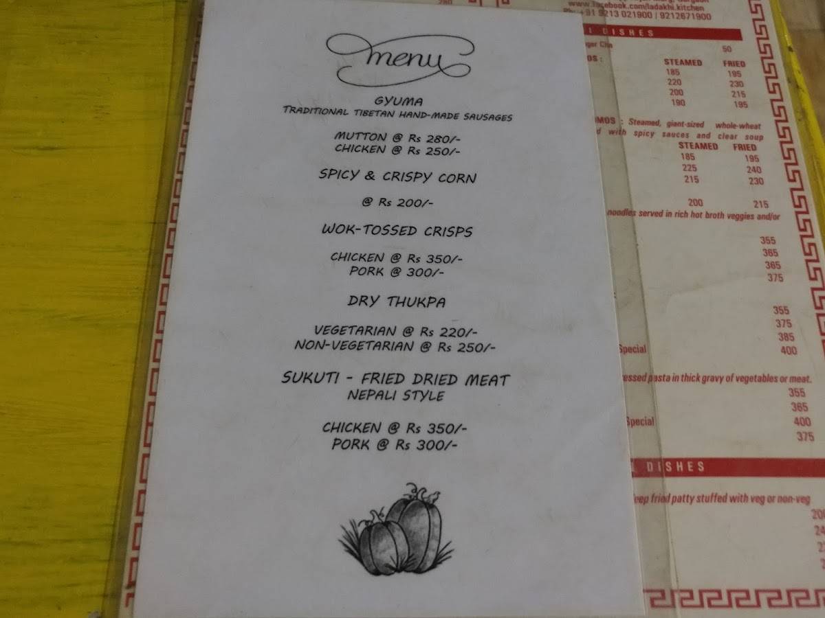 Menu at The Ladakhi Kitchen, Gurugram, A-218