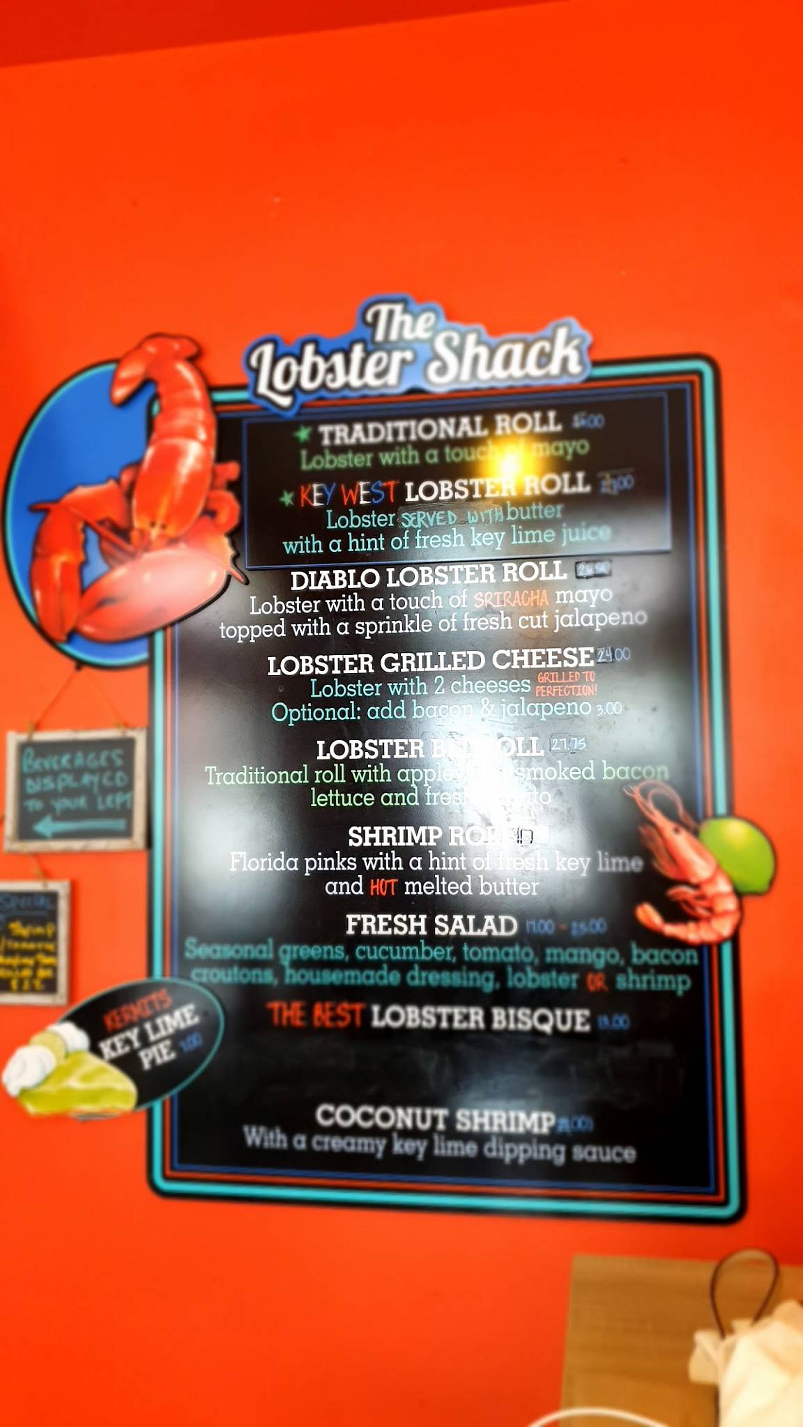 Menu at Lobster Shack Key West restaurant, Key West, 507 South St