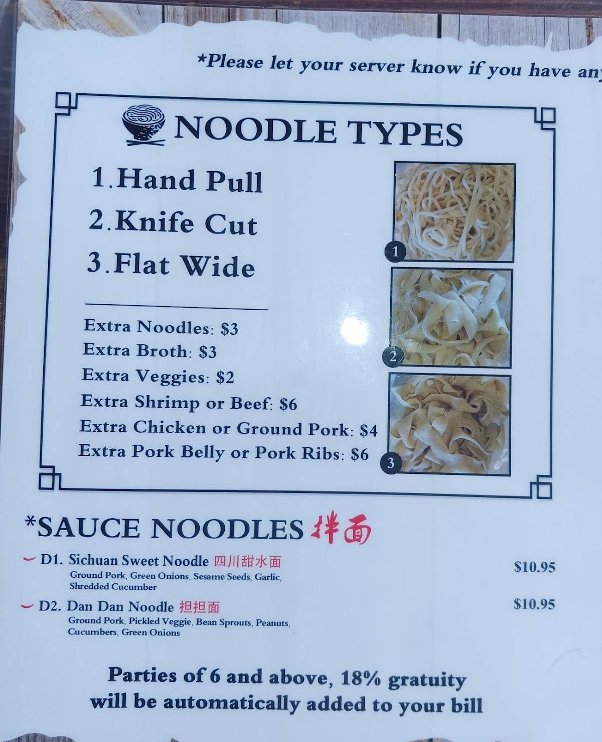 Menu at The Magic Noodle restaurant, Las Vegas, S Fort Apache Rd #165