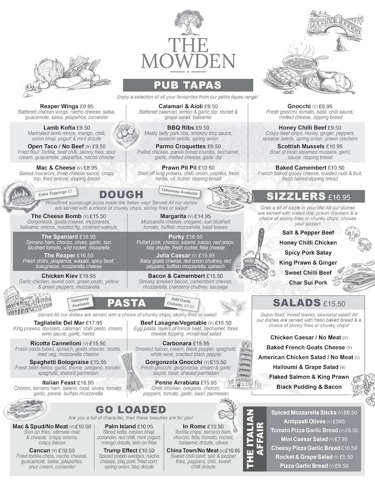 Menu at The Mowden pub & bar, Darlington