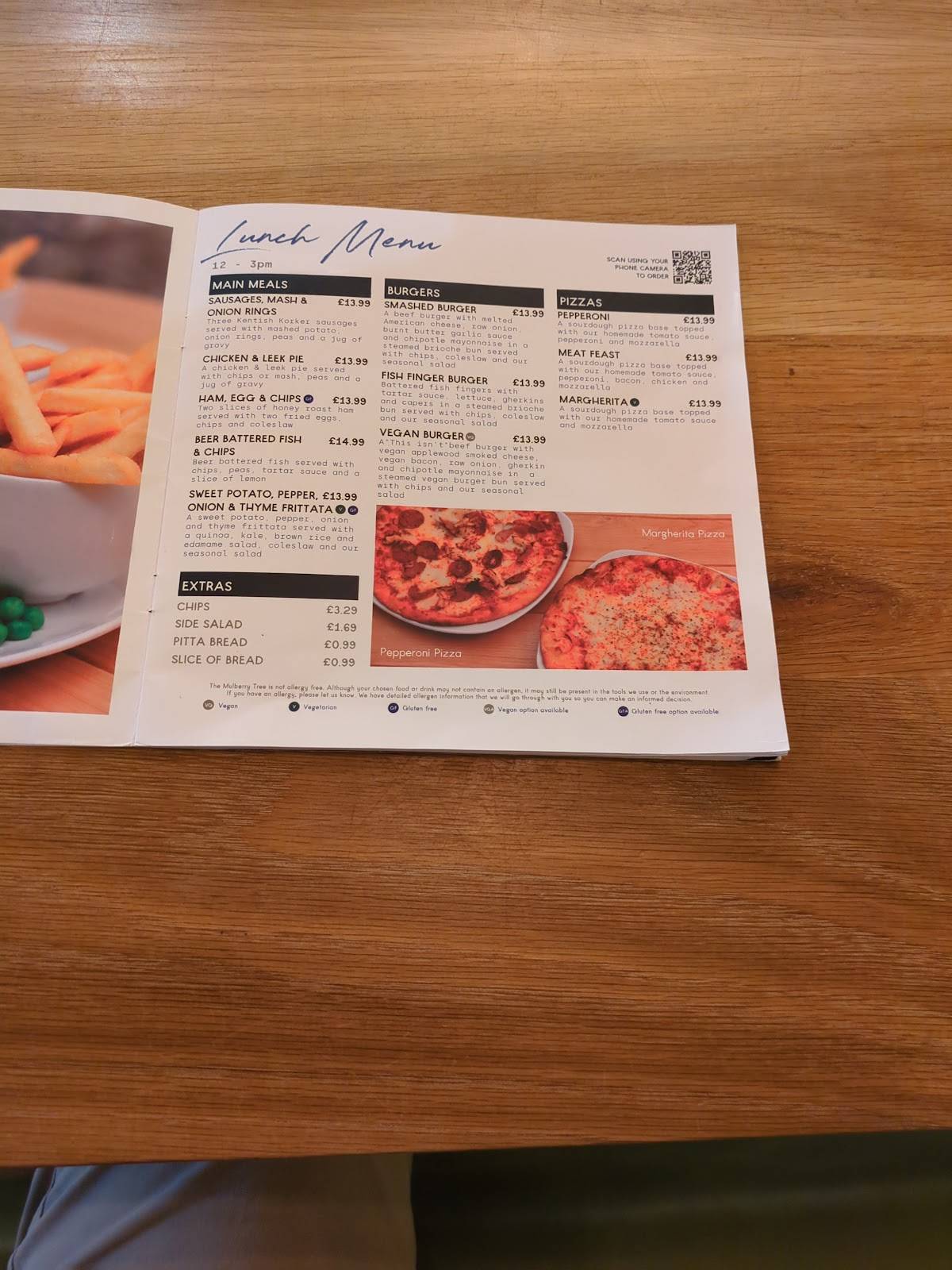 Menu at The Mulberry Tree Restaurant, Sidcup, Ruxley Manor Garden Centre
