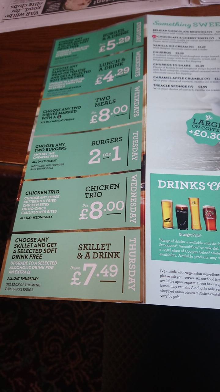 Menu at The White Rose pub & bar, The Mumbles