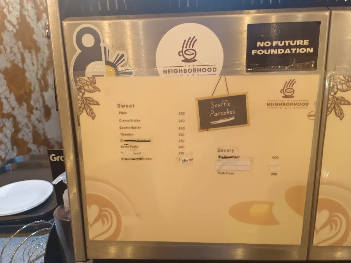 Menu at The Neighborhood Cafe, Cebu City