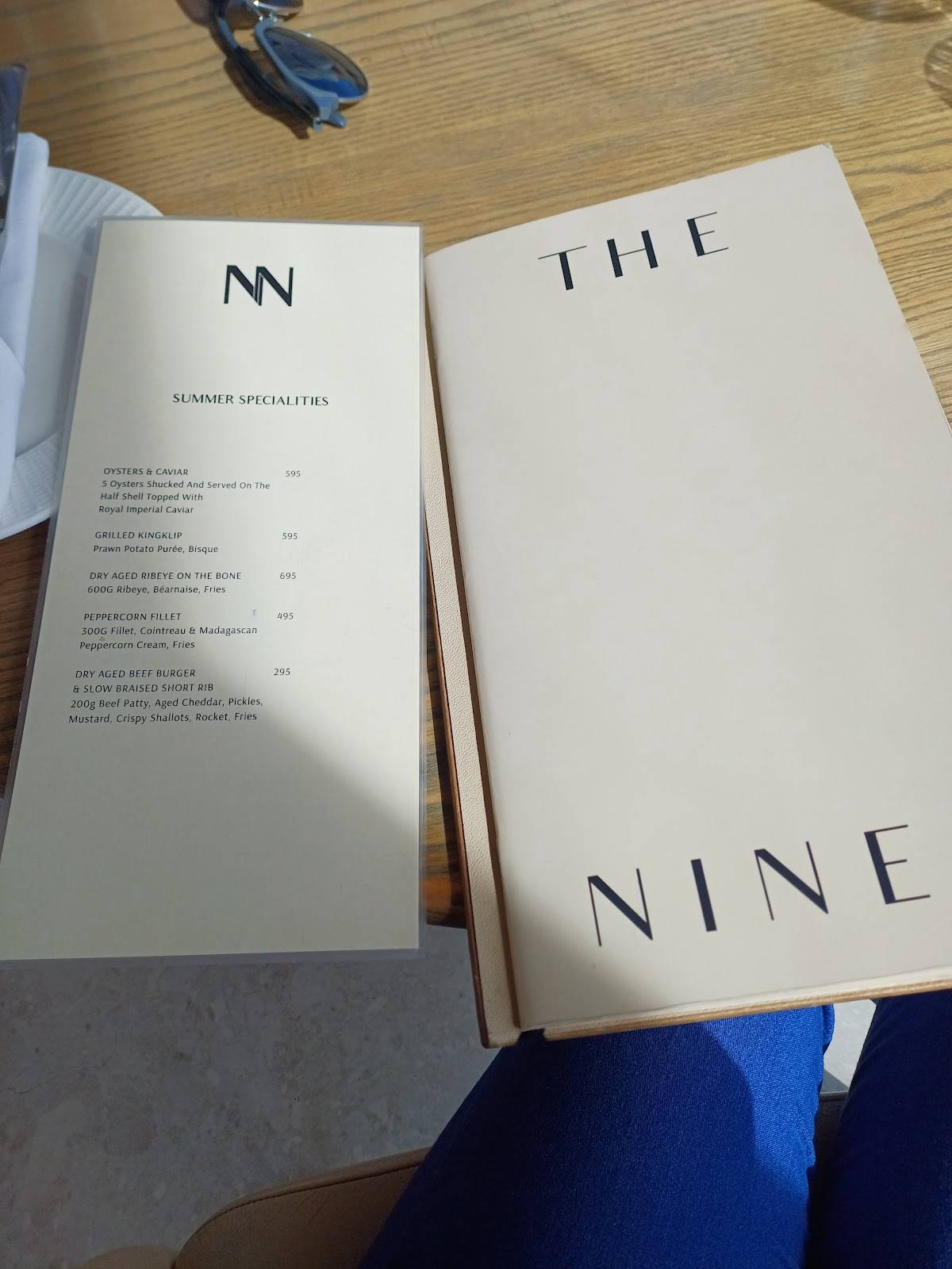 Menu at The Nines by Kove Collection restaurant, Cape Town