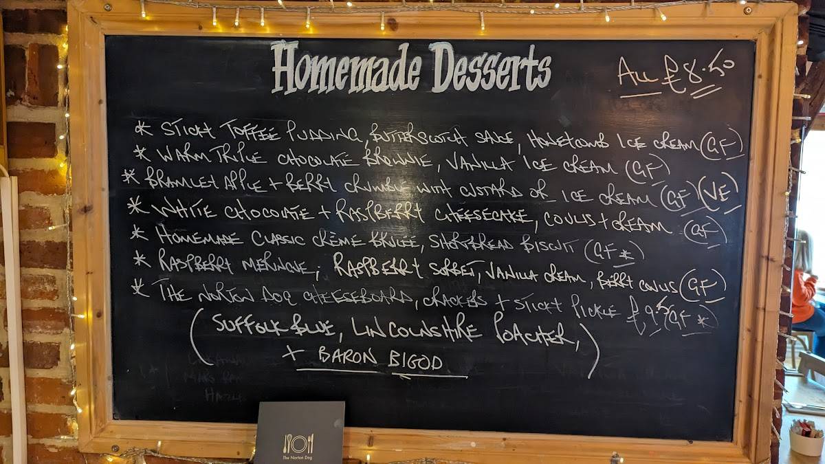 Menu at The Norton Dog pub & bar, Norton