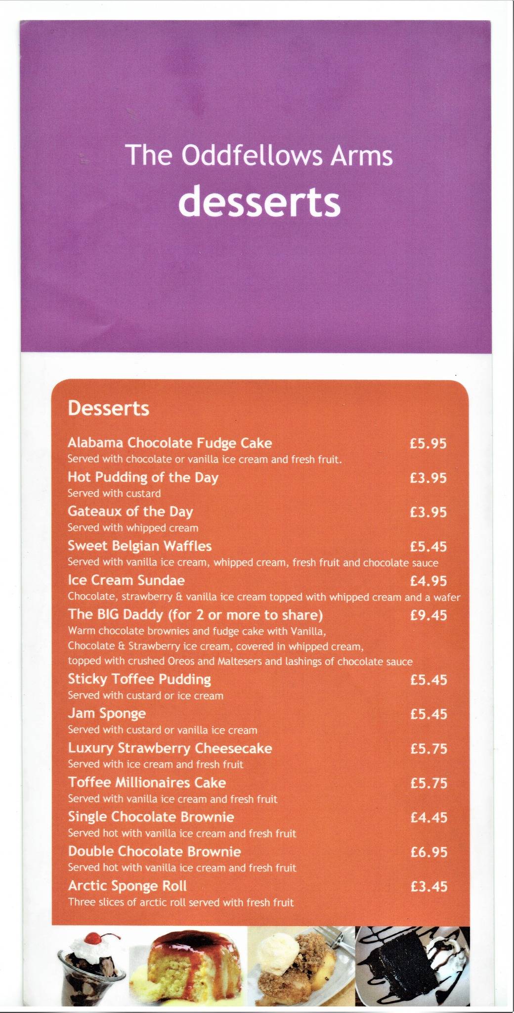 Menu at The Oddfellows Arms pub & bar, Bradford, 696 Harrogate Rd