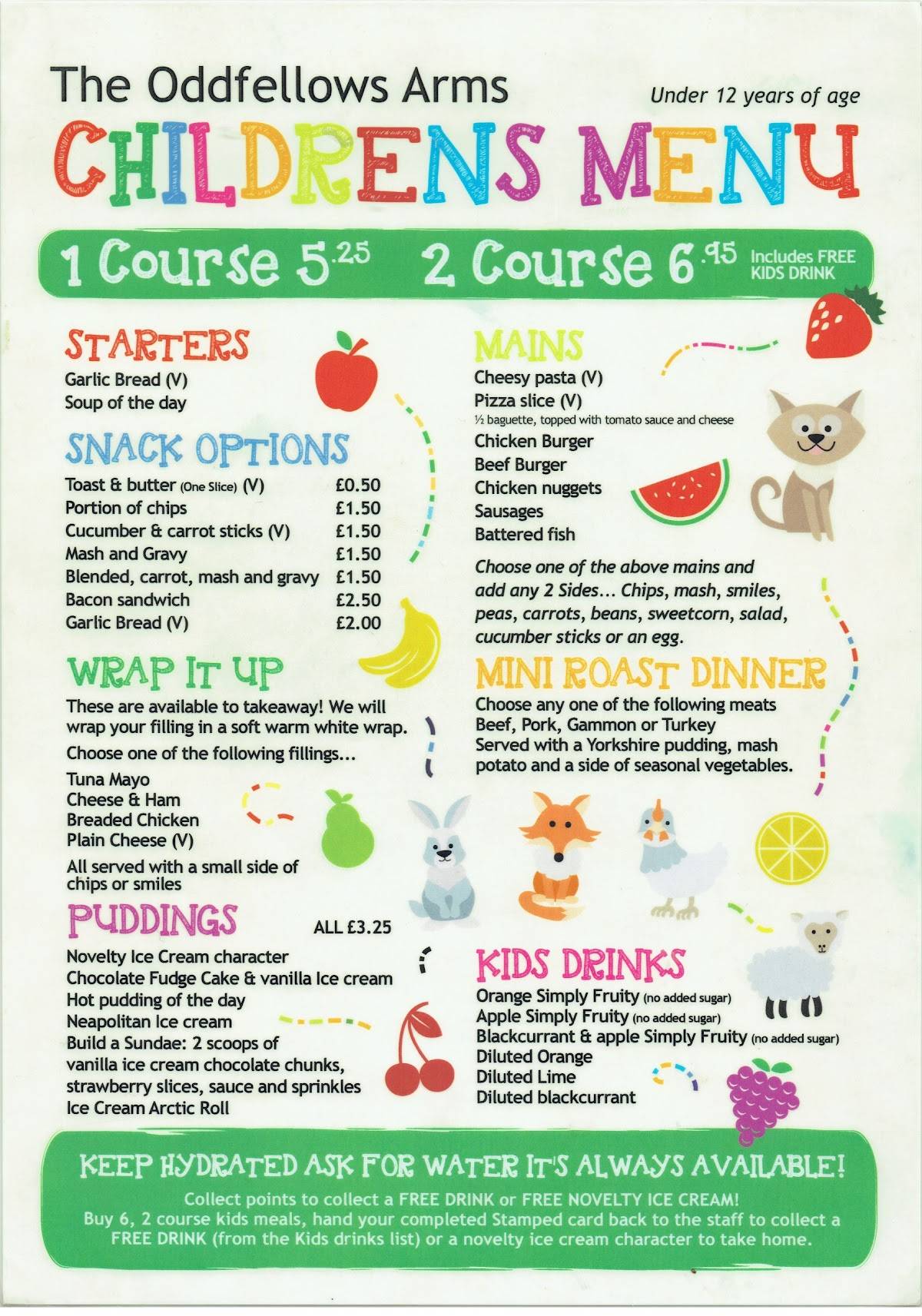 Menu at The Oddfellows Arms pub & bar, Bradford, 696 Harrogate Rd