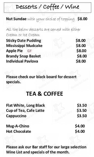 Menu at The Old Spot pub & bar, Salisbury Heights