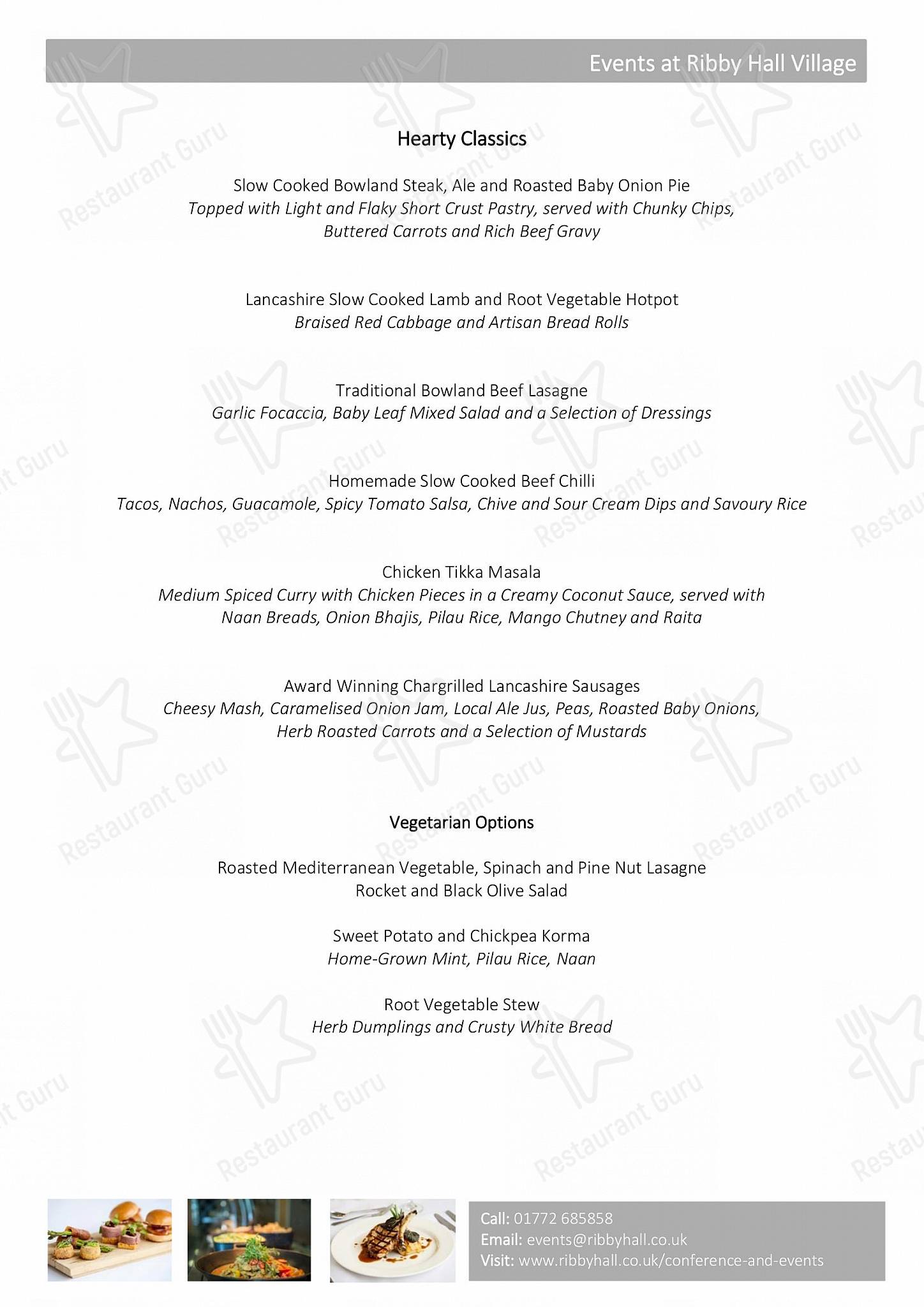 Menu at The Orangery at The Spa Hotel hotel restaurant, Ribby-with-Wrea ...