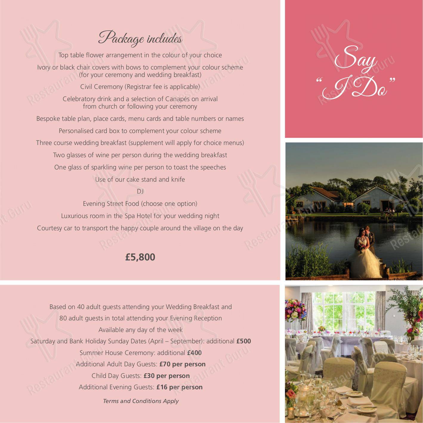 Menu at The Orangery at The Spa Hotel hotel restaurant, Ribby-with-Wrea ...