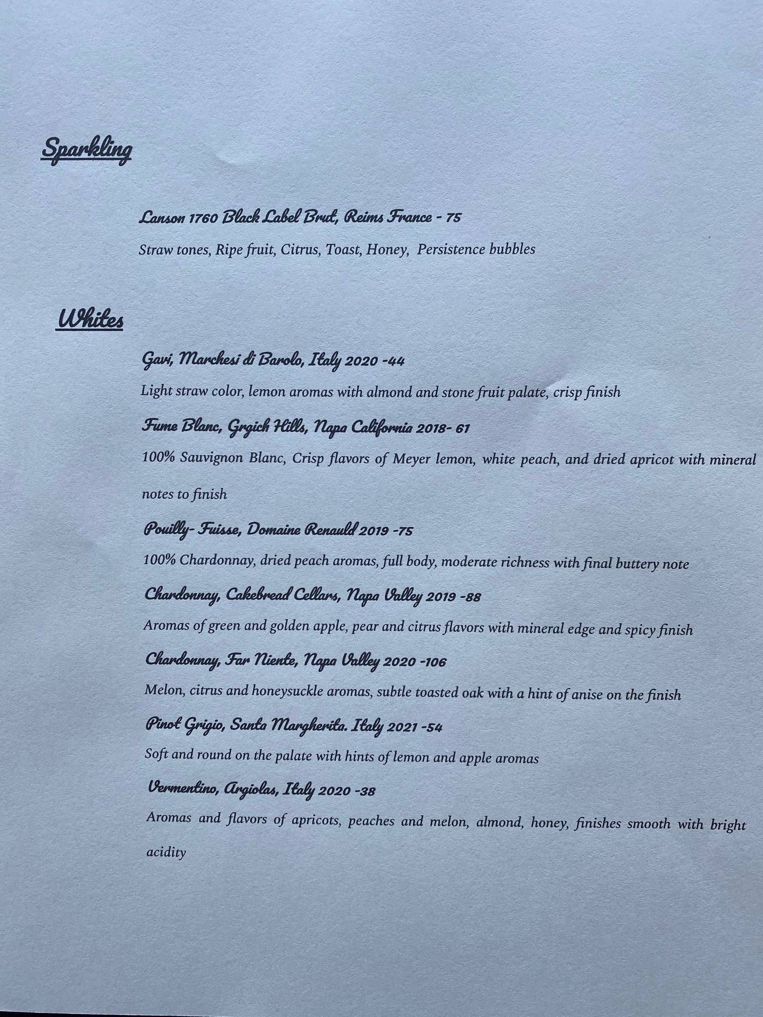 Menu at The Paper Canoe restaurant, Duck