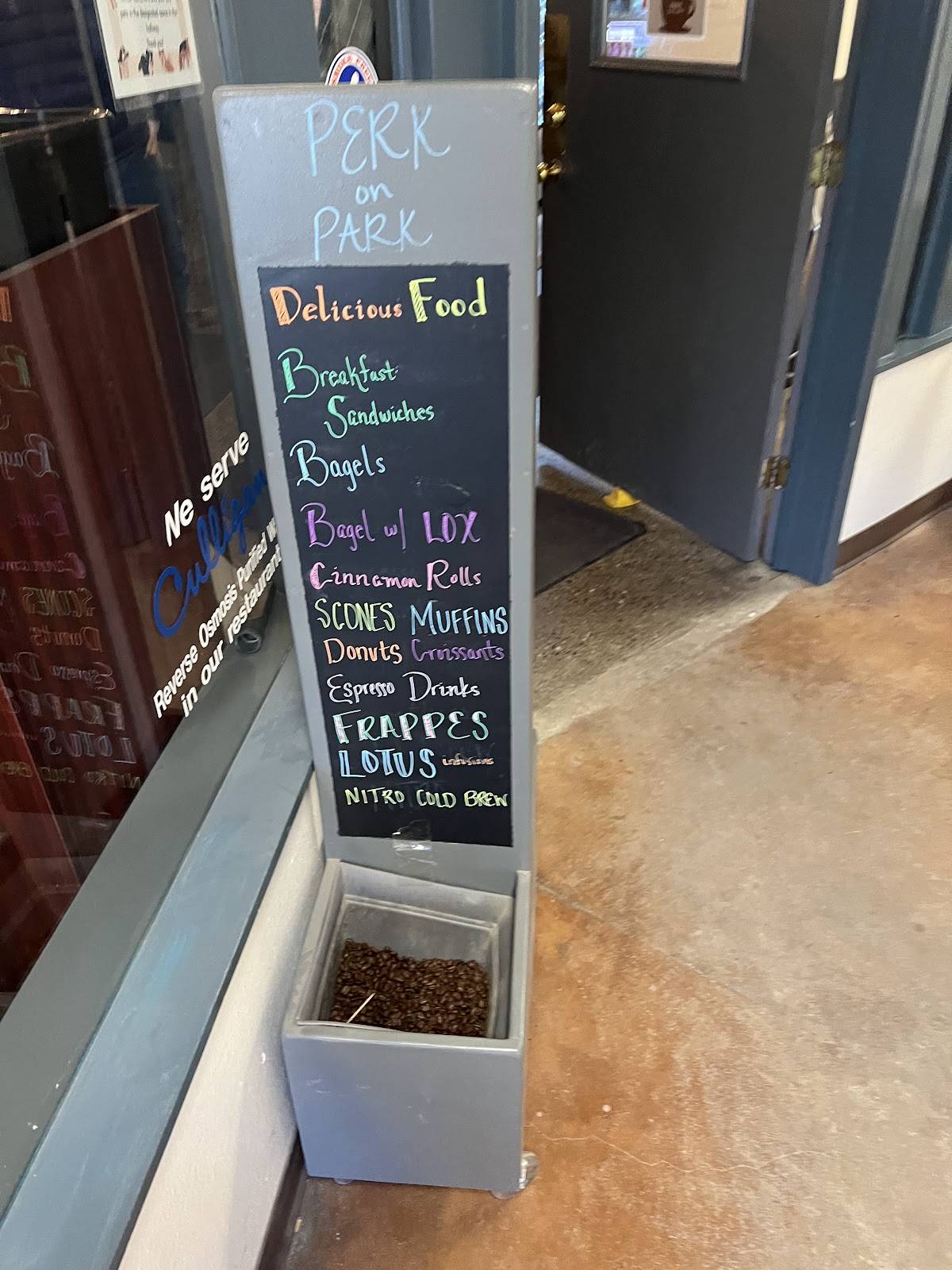 Menu at The Perk on Park cafe, Livingston