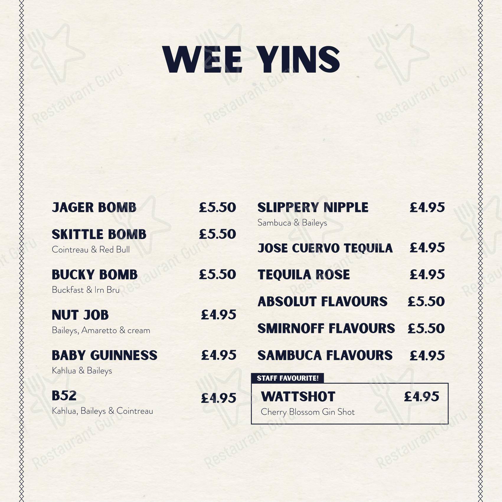 Menu at The Piper's Rest pub & bar, Edinburgh