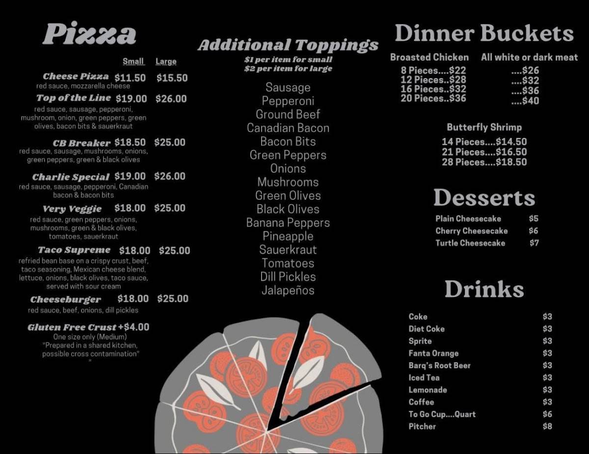Menu at The Pizza Factory pizzeria, North Saint Paul, Division St N