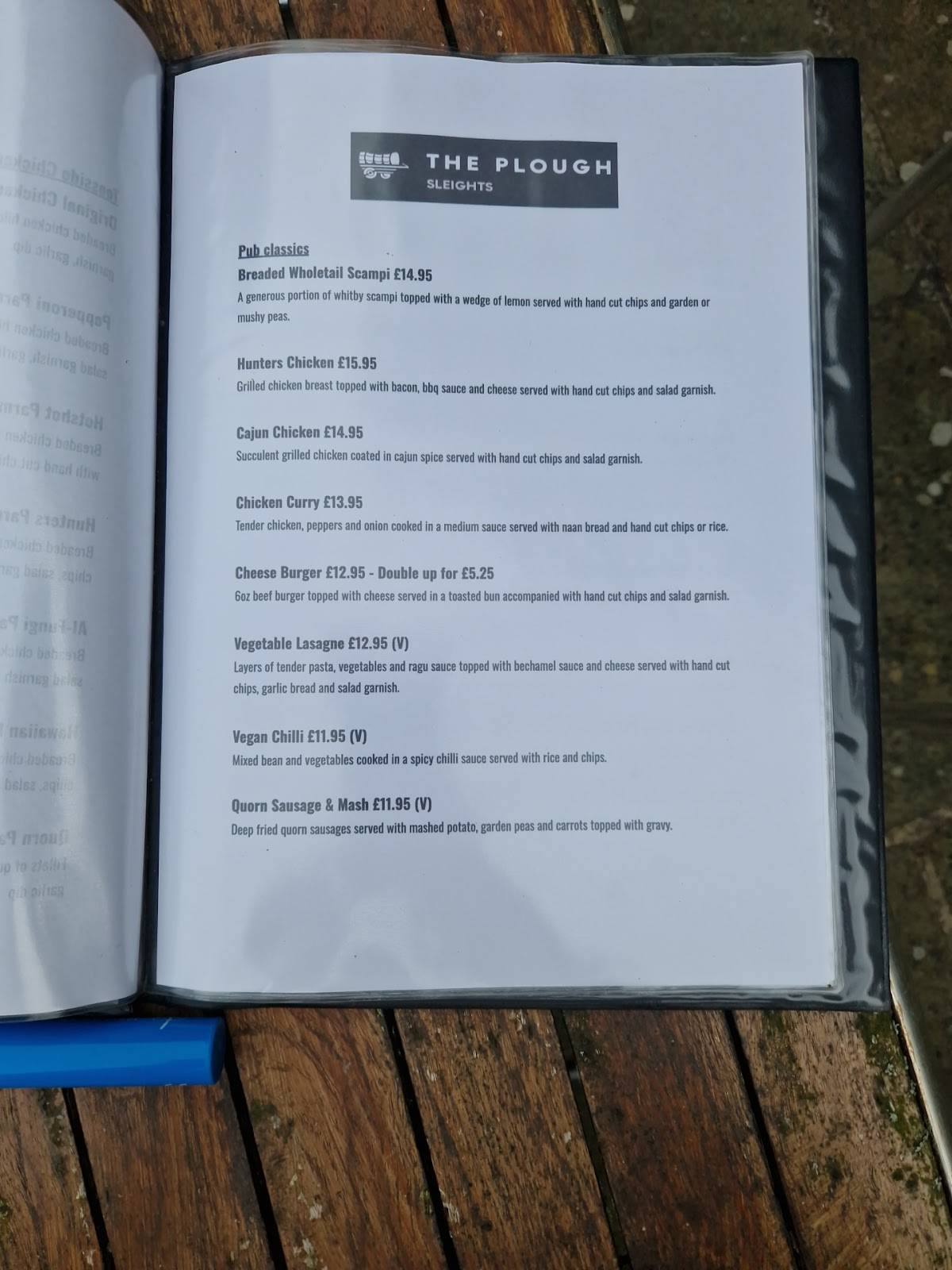 Menu at The Plough pub & bar, Whitby, 180 Coach Rd