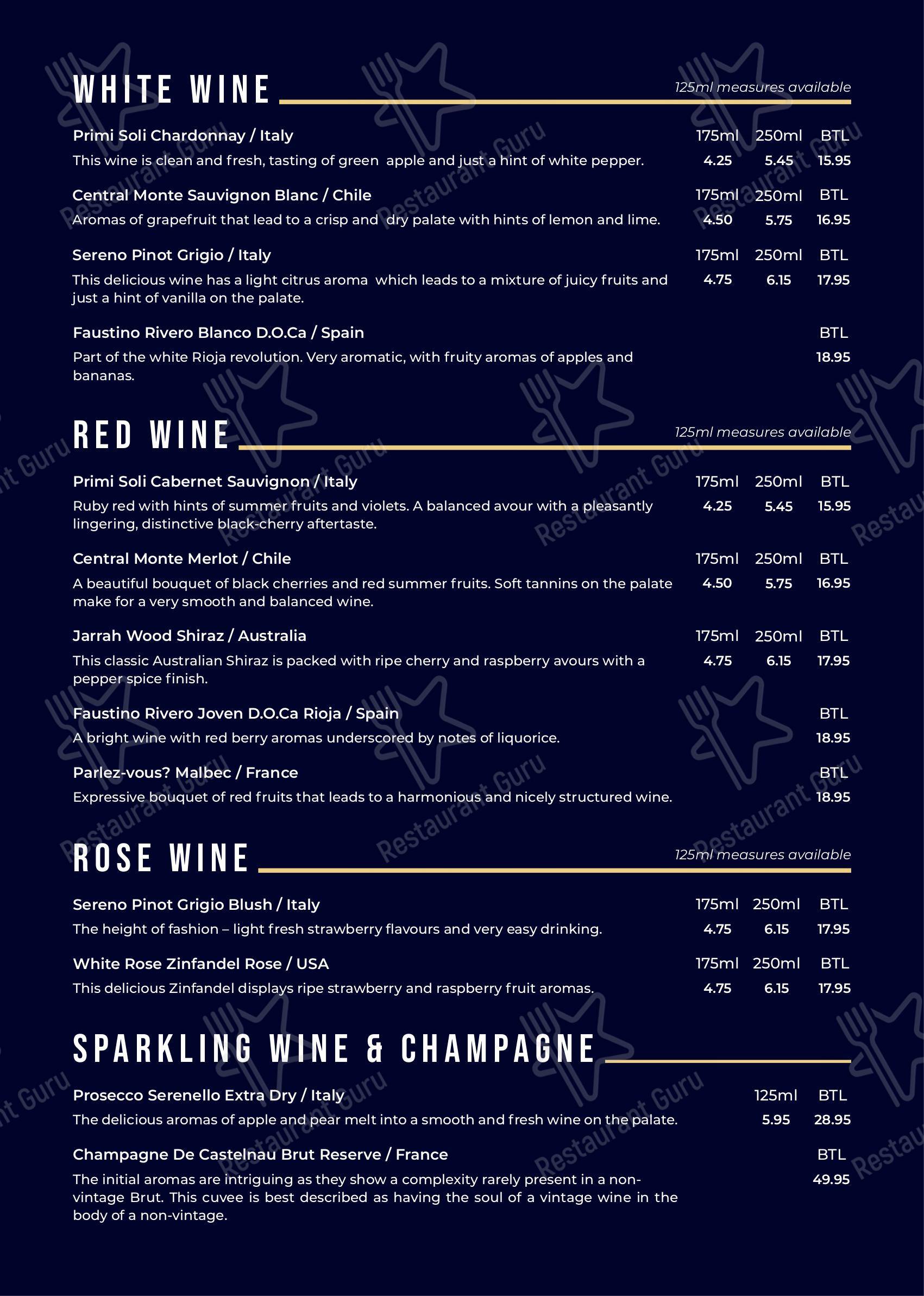 Menu at The Murphy pub & bar, North Shields