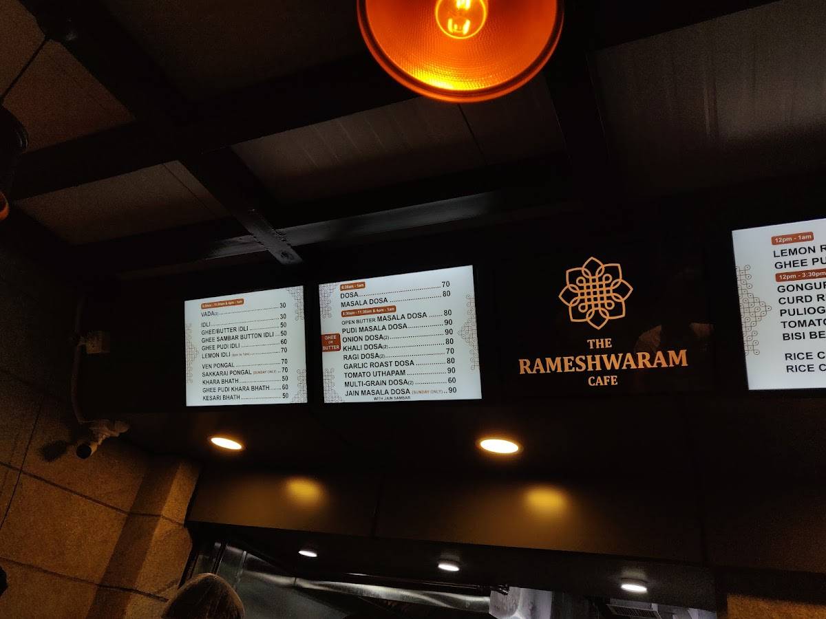 Menu at The Rameshwaram Cafe @ Indiranagar, Bengaluru