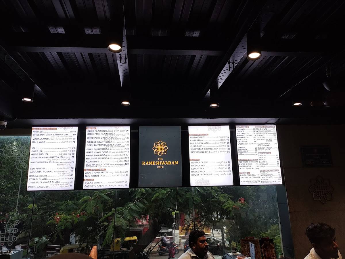 Menu at The Rameshwaram Cafe @ Rajajinagar, Bengaluru