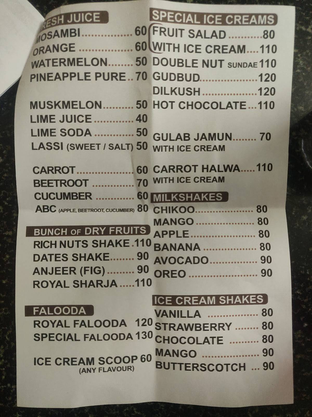 Menu at The Rameshwaram Cafe @ Rajajinagar, Bengaluru