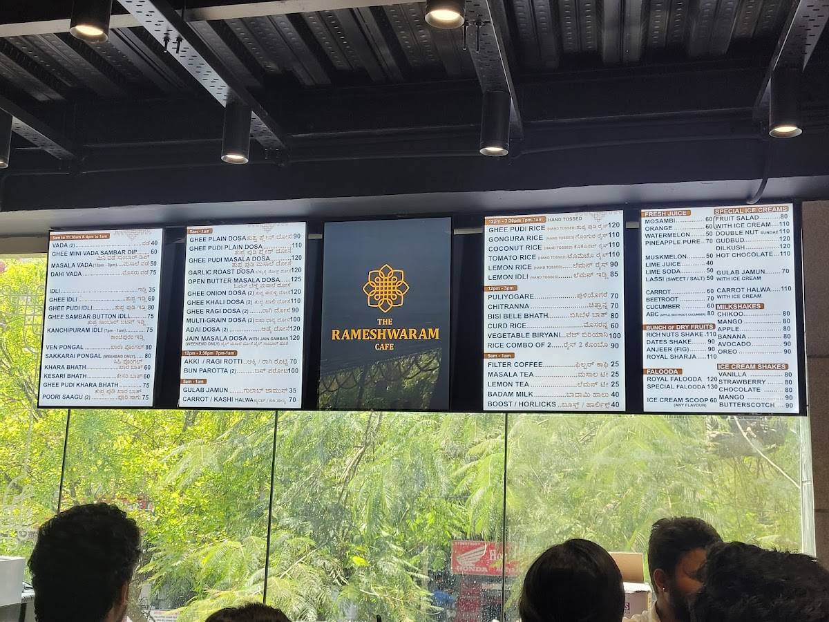 Menu at The Rameshwaram Cafe @ Rajajinagar, Bengaluru