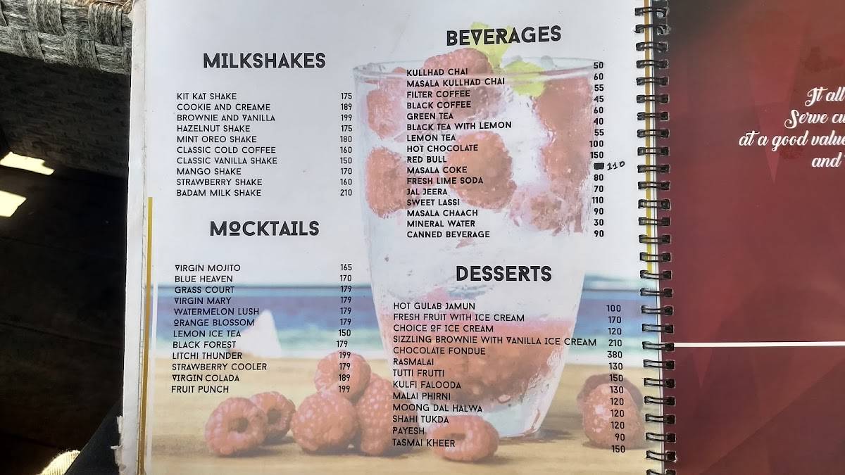 Menu at The Reef Rooftop Restaurant, Ranchi