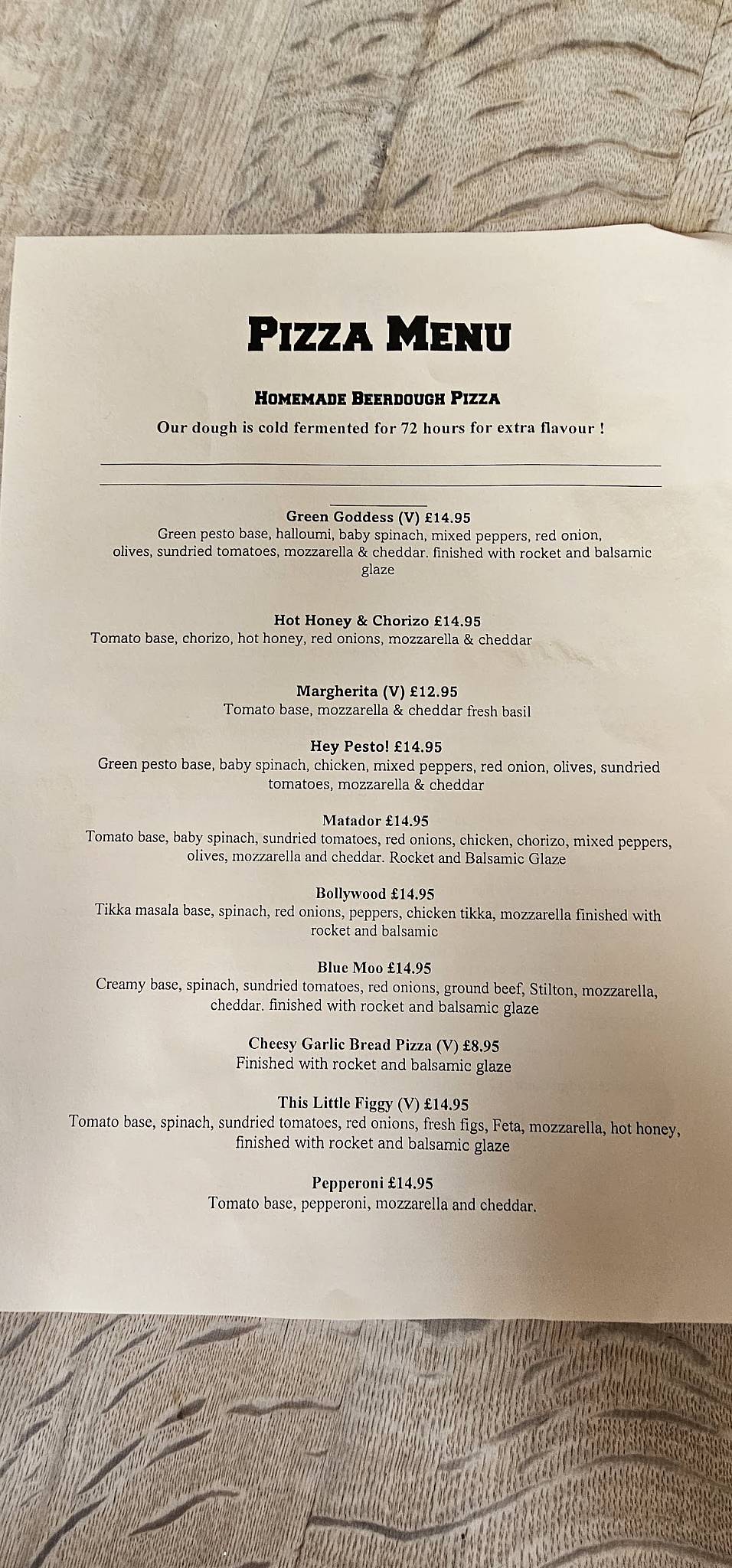 Menu at The Rock Tavern pub & bar, Stourport-on-Severn
