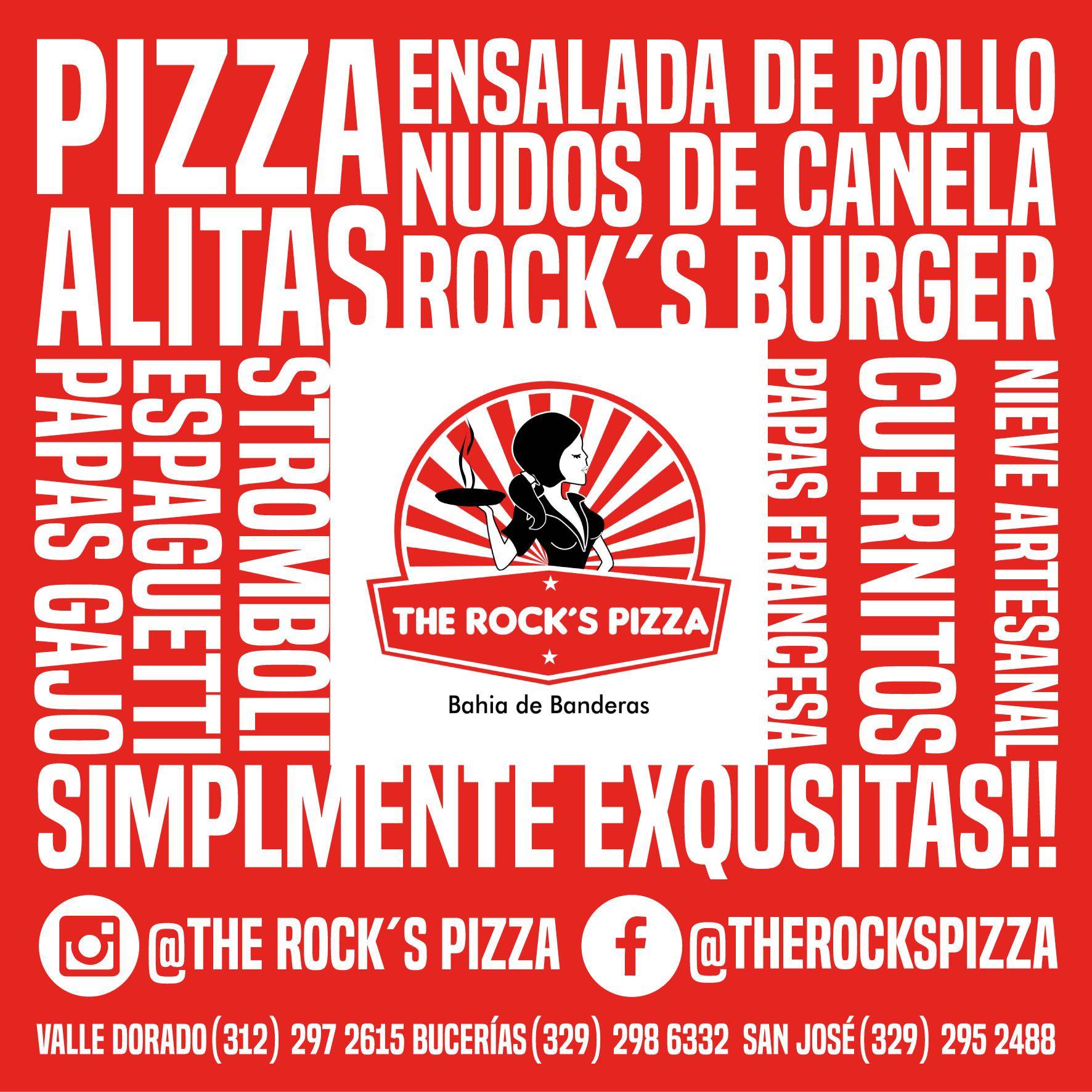 Menu at The Rock's Pizza pizzeria, Bucerías