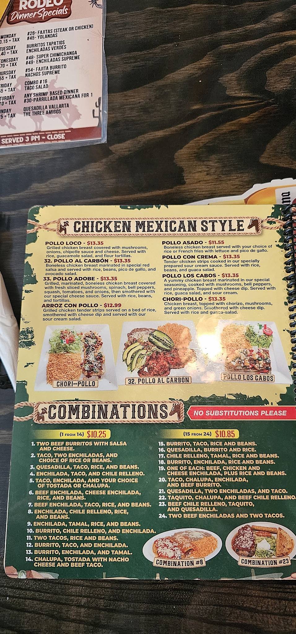 Menu at The Rodeo Cantina and Grill restaurant, Donalsonville