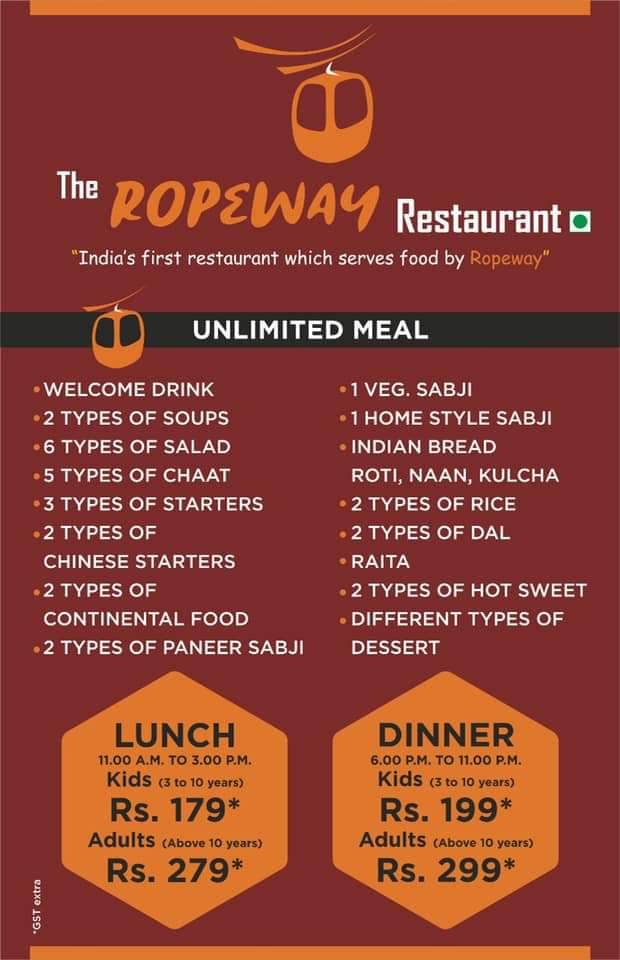 Menu at The Ropeway Restaurant, Surat, shop 101-104