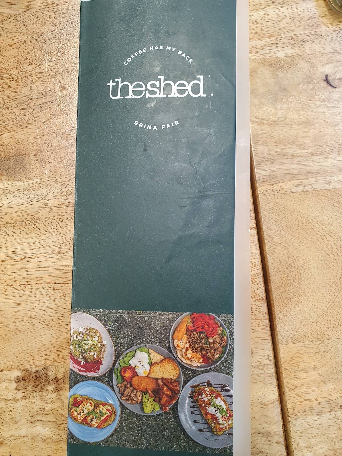Menu at The Shed Cafe - Erina Fair, Erina