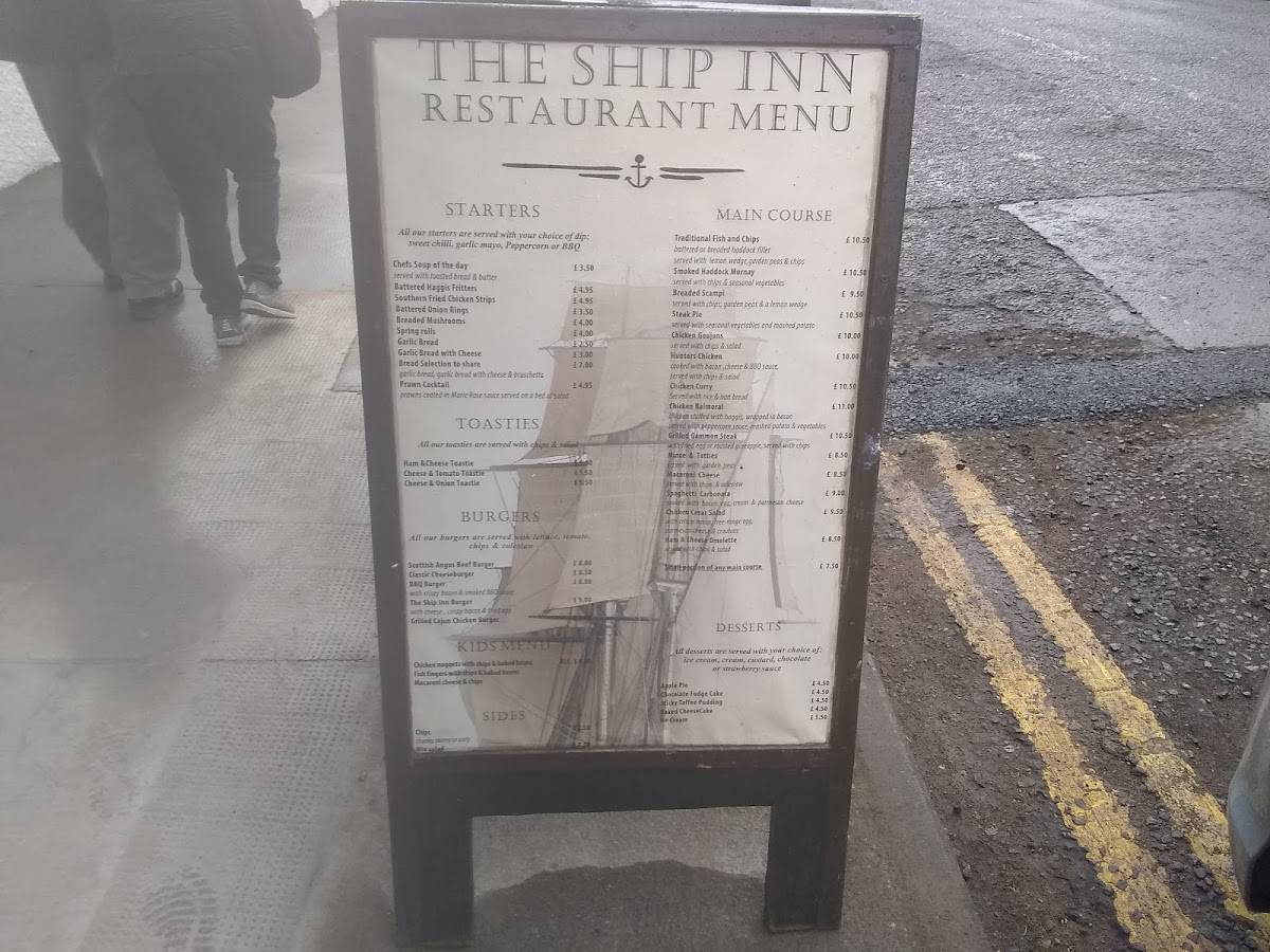 Menu at The Ship Inn pub & bar, Musselburgh