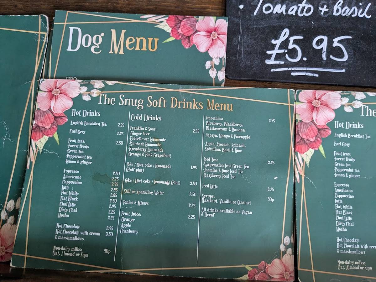 Menu at The Snug pub & bar, Christchurch