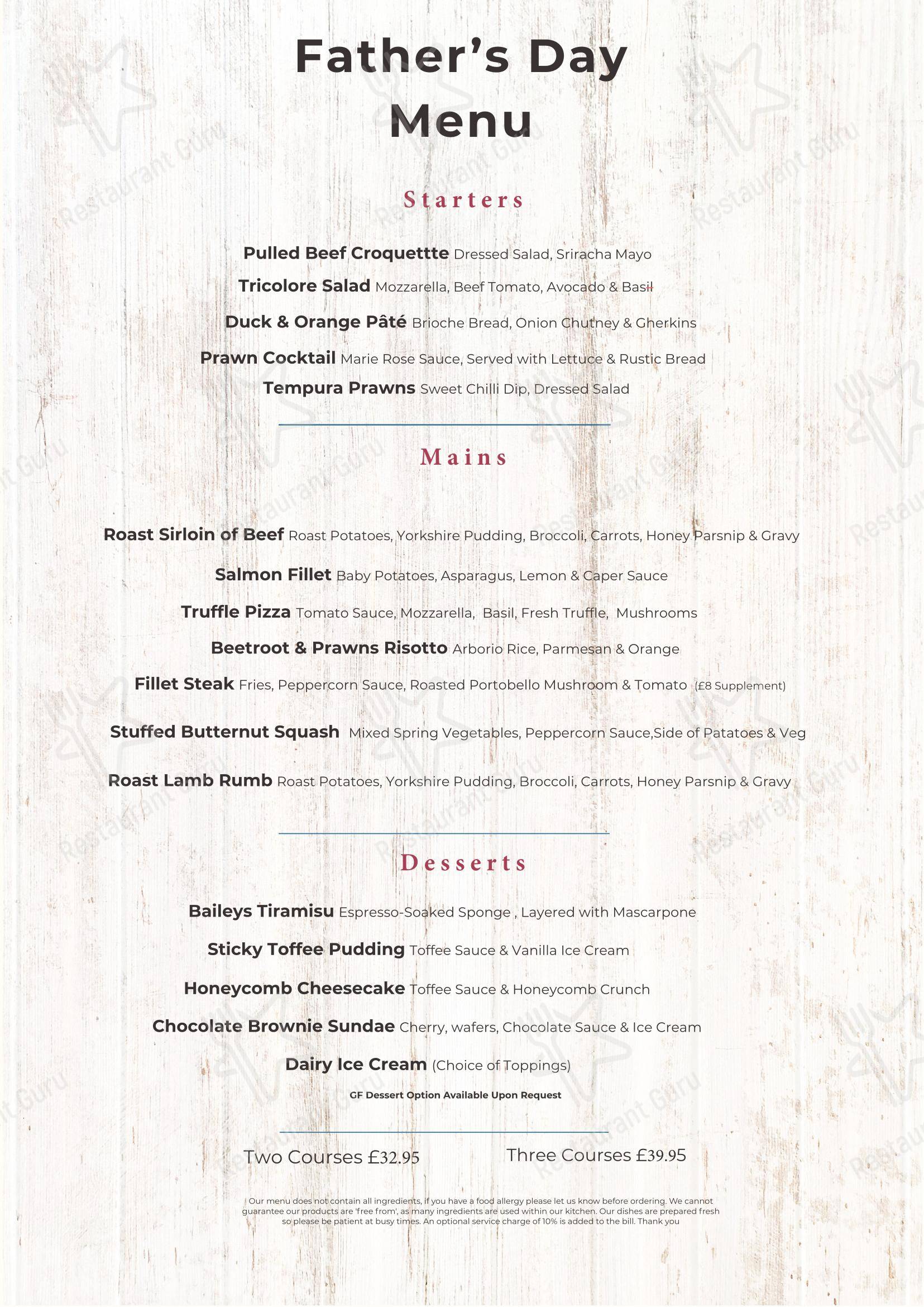 Menu at The Spotted Cow pub & bar, Farnham, The Spotted Cow