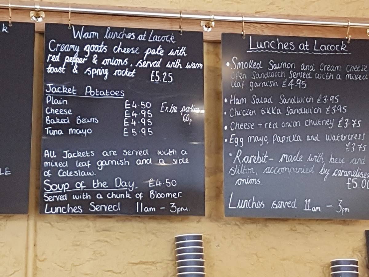 Menu at The Stables Cafe, Chippenham