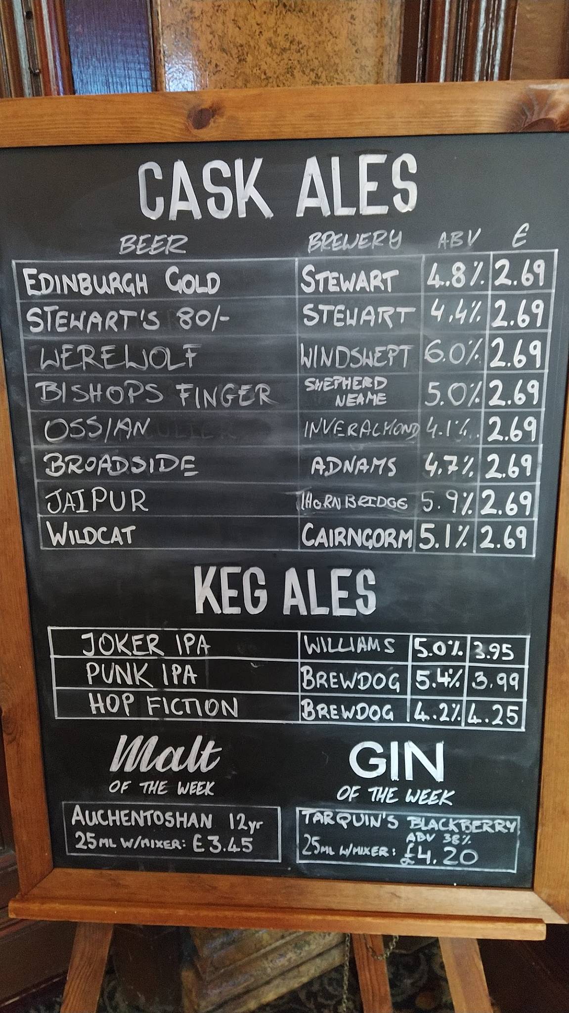 Menu at The Standing Order - JD Wetherspoon pub & bar, Edinburgh, 62-66 ...
