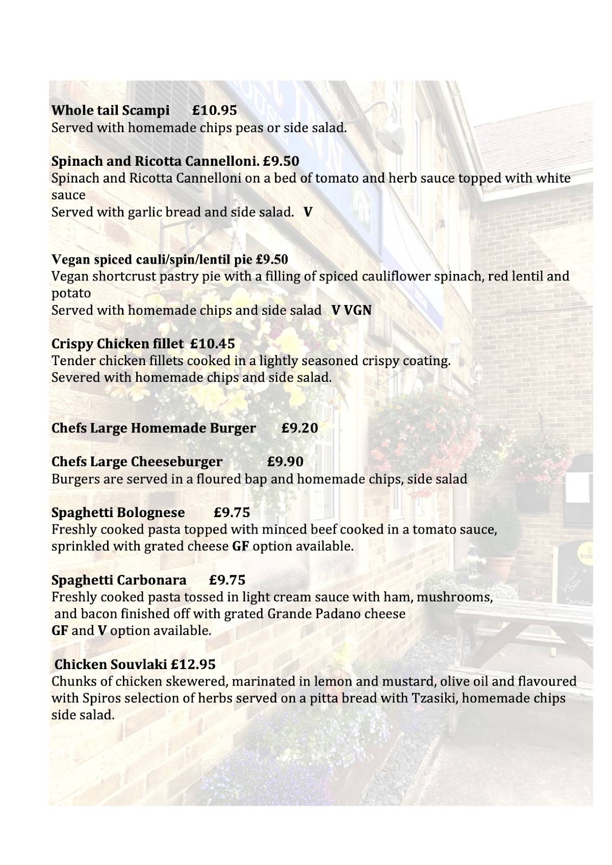 Menu at The Star Inn pub & bar, Driffield, 5 North St