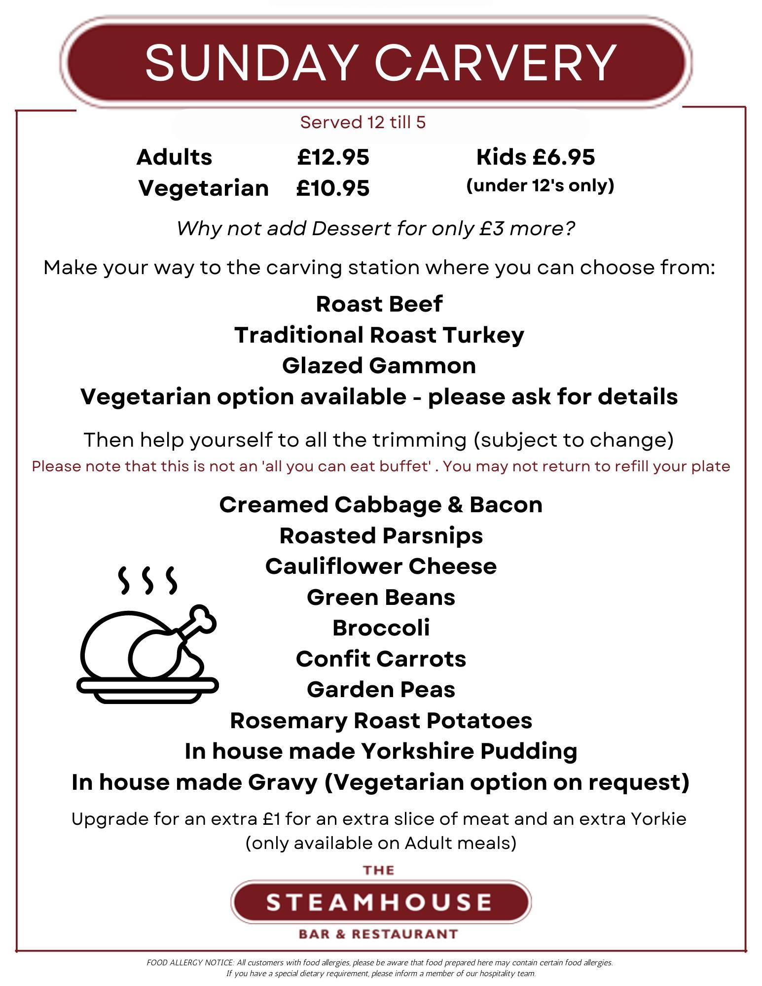 Menu at The Steamhouse pub & bar, Manchester, Station Rd