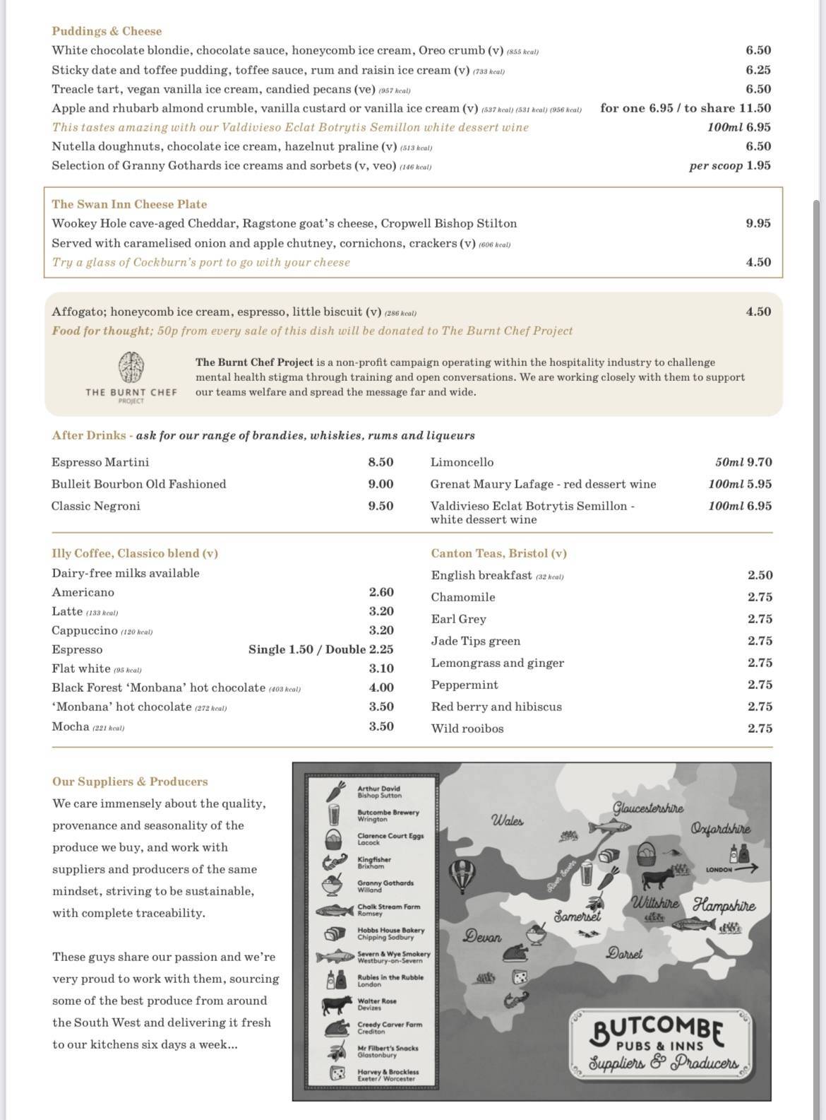 Menu at The Swan Inn, Rowberrow pub & bar, Winscombe, Rowberrow Ln