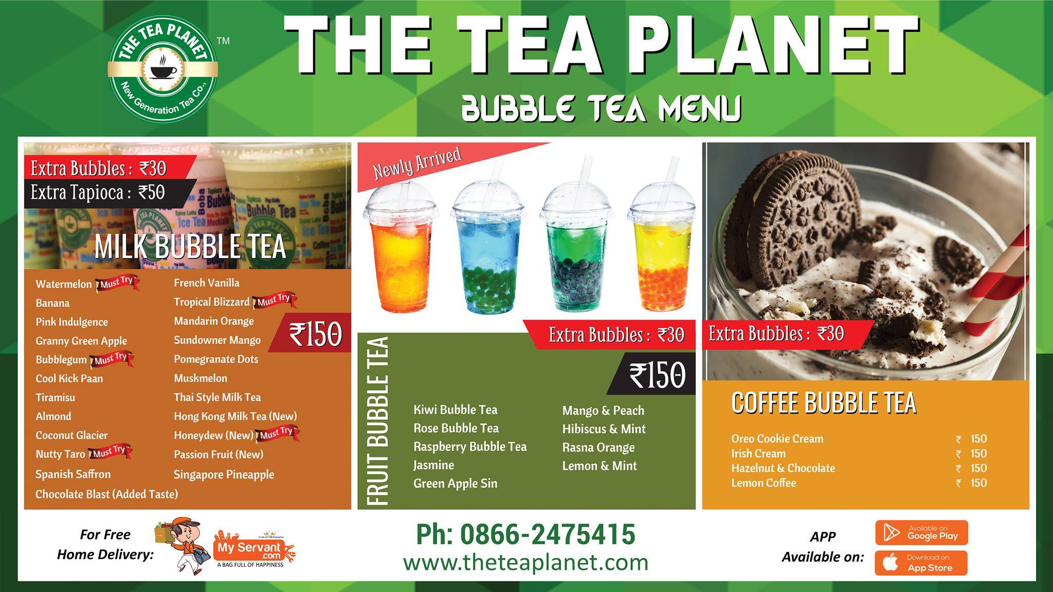 Menu at The Tea Planet, Vijayawada, Gandhi Bommalu Center