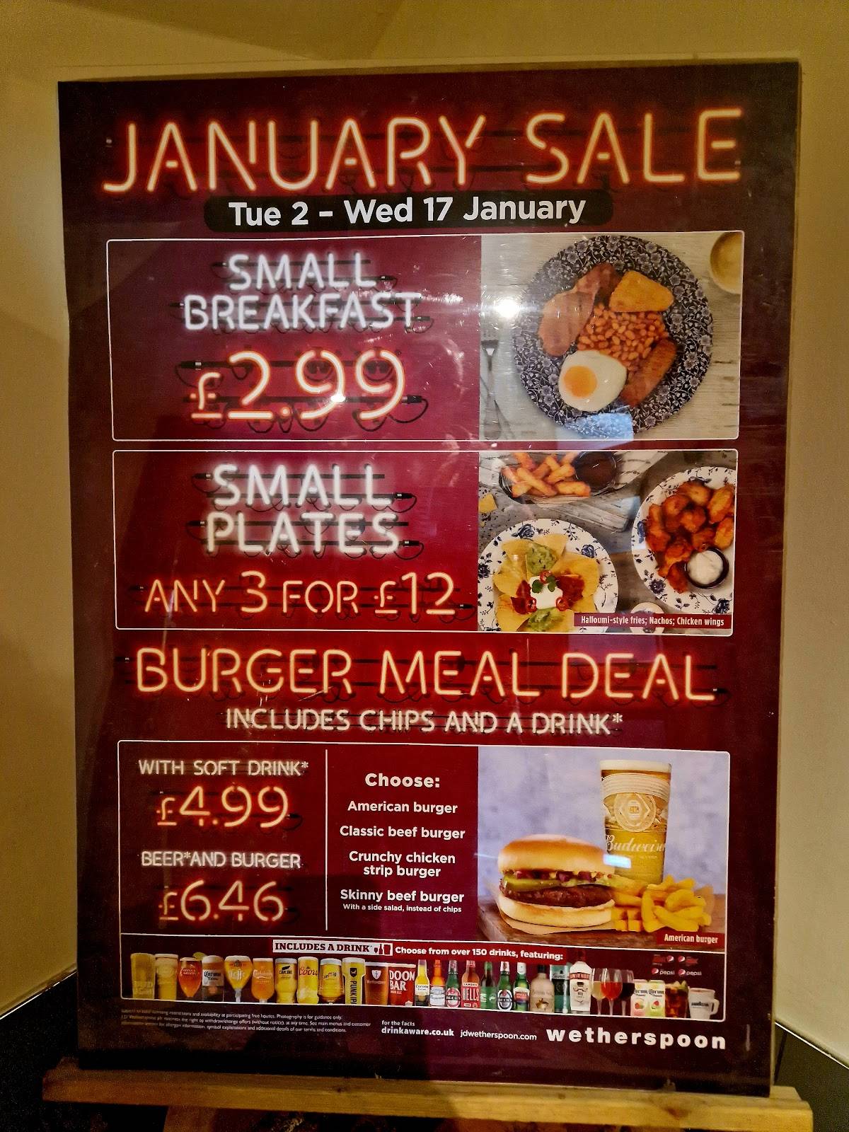 Menu at The Three John Scotts - JD Wetherspoon pub & bar, Hull
