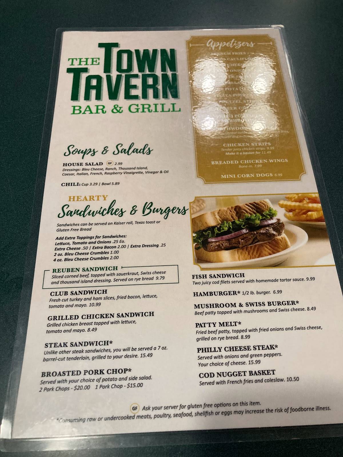 Menu at Town Tavern Pembine pub & bar, Pembine