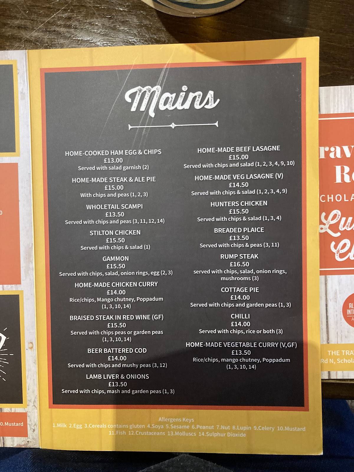 Menu at The Travellers Rest pub & bar, Stoke-on-Trent, 175 Congleton Rd N