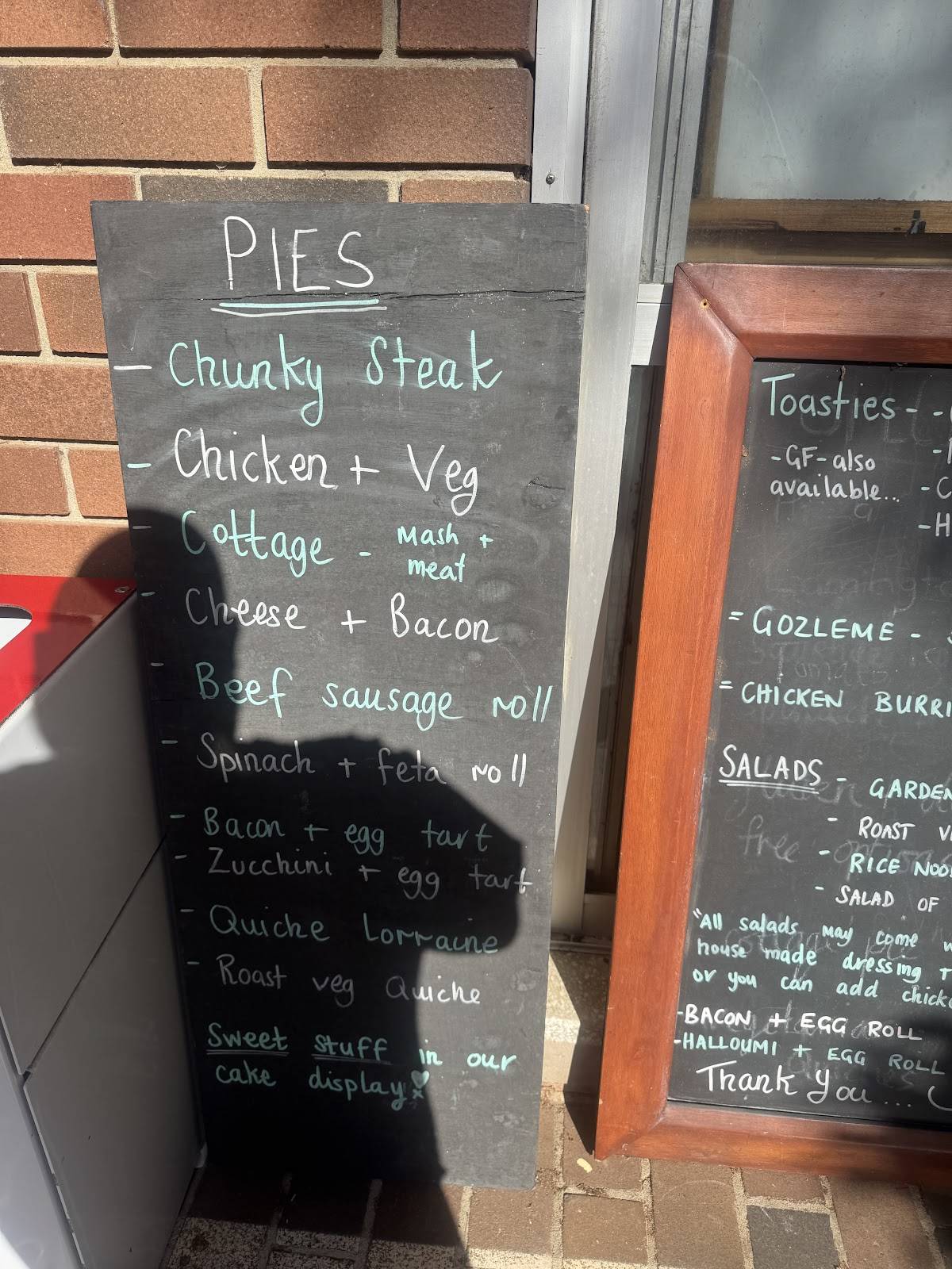 Menu at The Trolley, Nowra