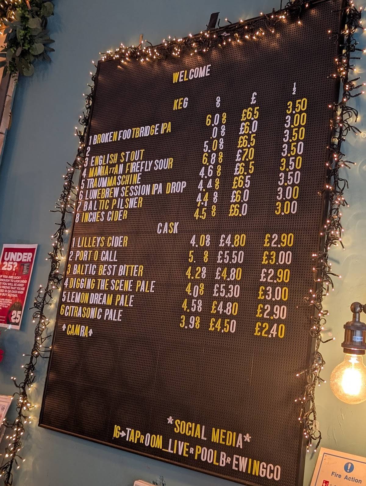 Menu at The Vines pub & bar, Liverpool