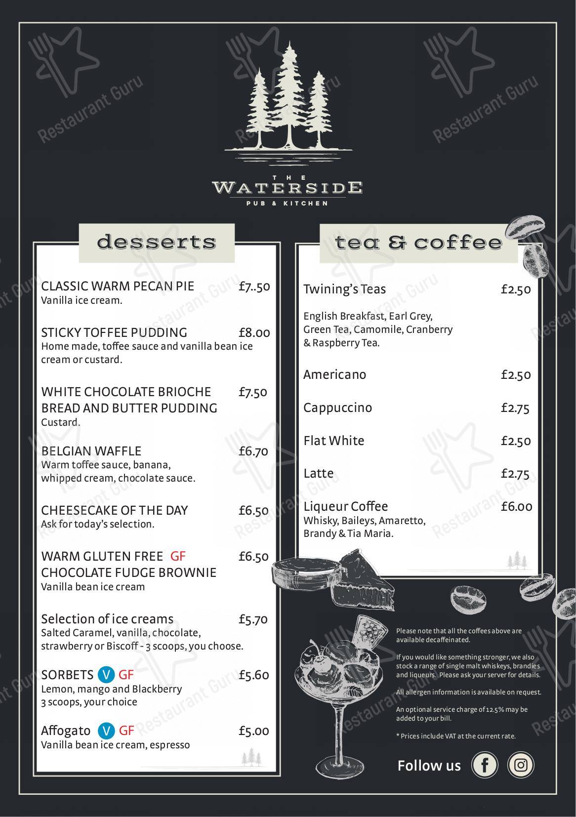 Menu at The Waterside pub & bar, Woodley