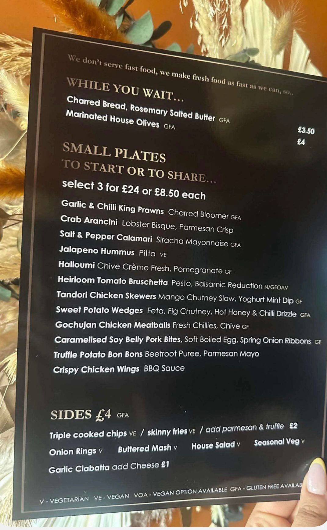 Menu at The Wheatsheaf Gomersal restaurant, Cleckheaton