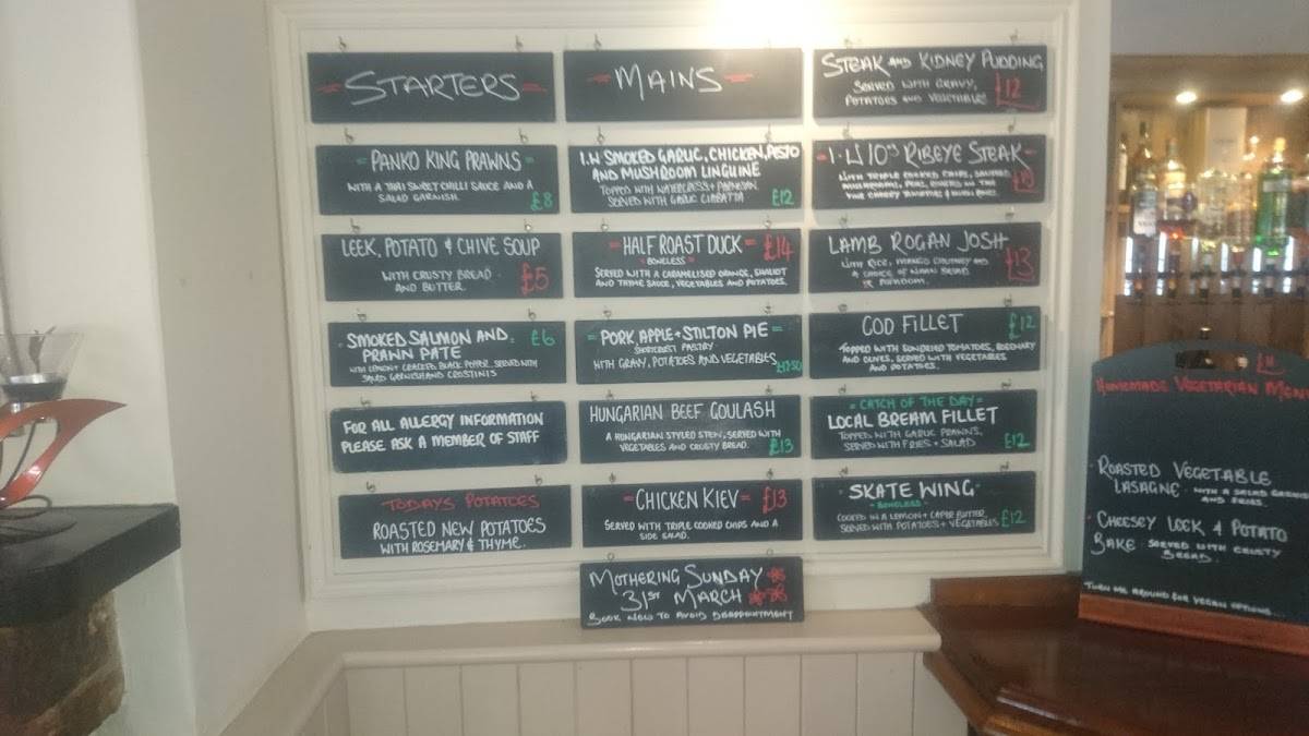 Menu at The White Hart Inn pub & bar, Ryde